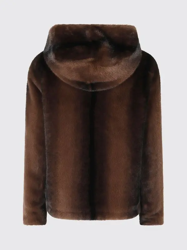 ERMANNO FIRENZE Hooded Faux Fur Jacket With Zip Closure