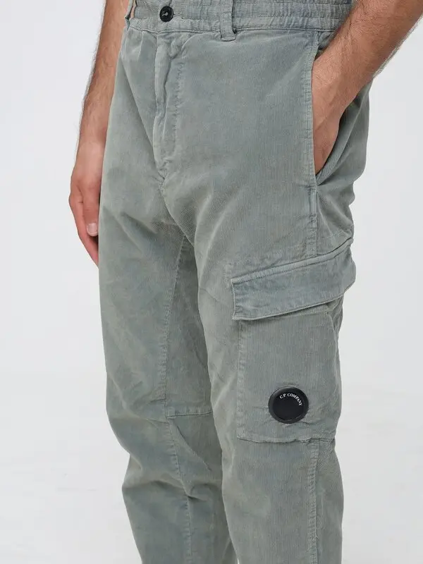 C.P. COMPANY Slim Fit Corduroy Cargo Trousers With Belt Loops And Side Pockets
