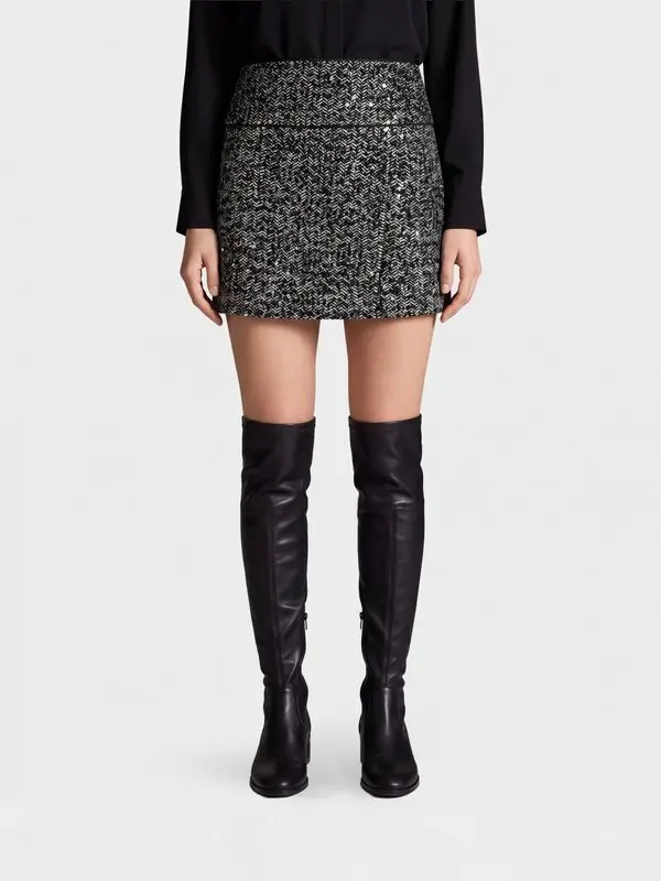 ERMANNO FIRENZE Sequined Chevron Skirt