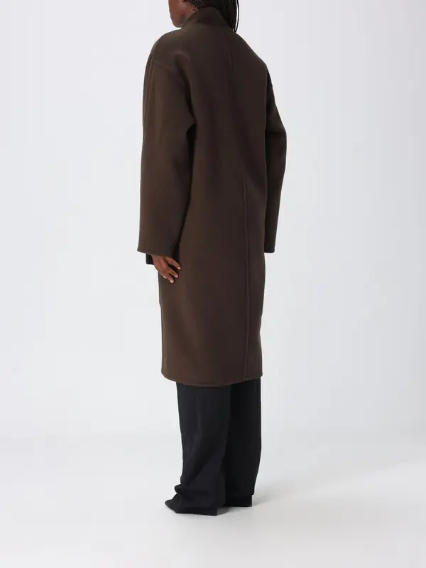 Alberta Ferretti Long Double-breasted Wool Coat With Dropped Shoulders And A Belt