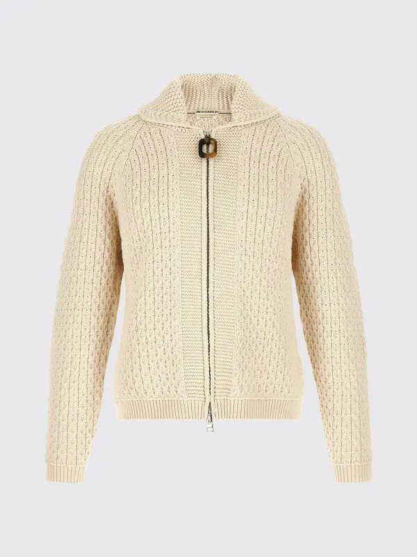 JW Anderson Cotton-blend Zip-up Cardigan With Ribbed Collar And Cuffs