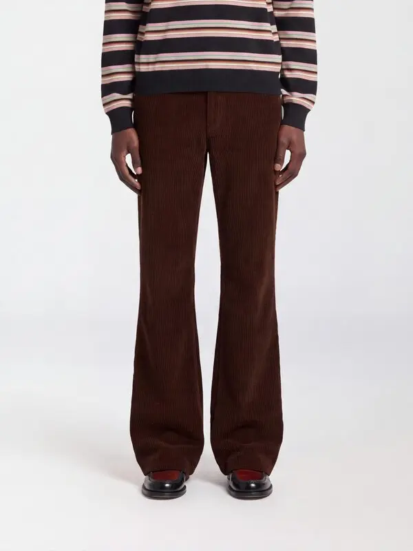 Marni Mid-rise Flared Corduroy Trousers - Brown