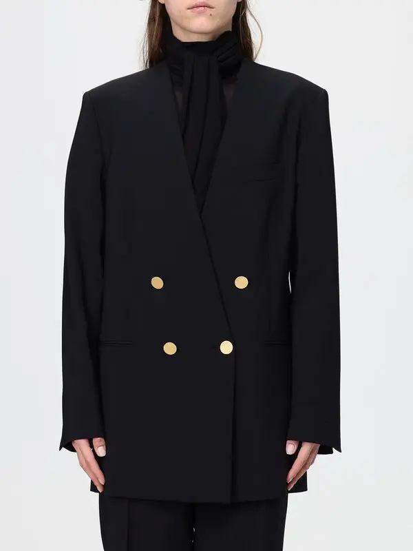 Alberta Ferretti Long Double-breasted Blazer In Polyester