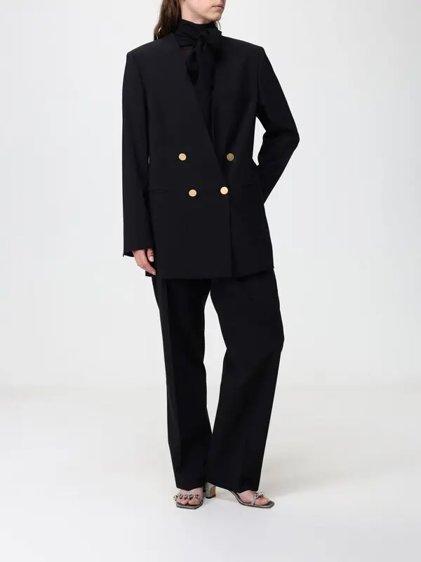 Alberta Ferretti Long Double-breasted Blazer In Polyester