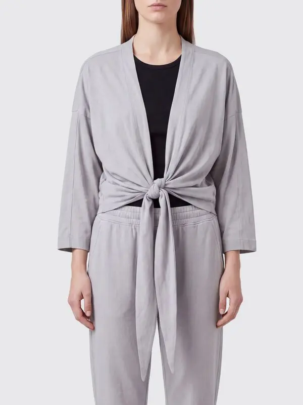 ZIGGY CHEN Draped V-neck Cardigan In Cotton With Tie Fastening