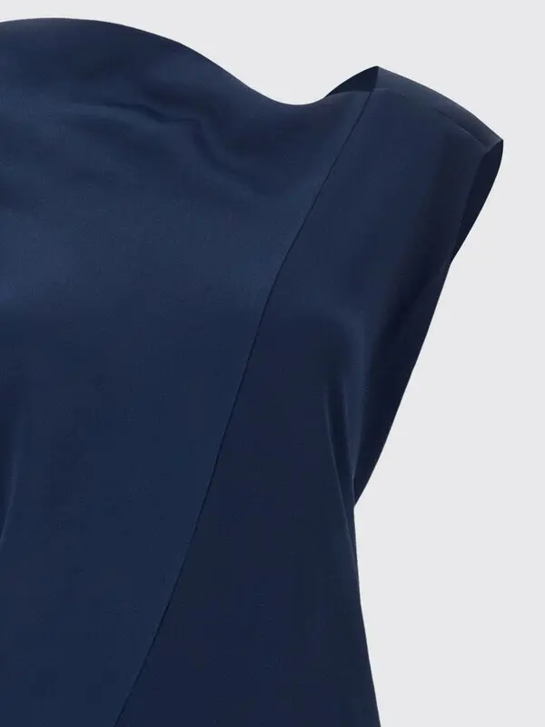 Alberta Ferretti Long Satin Slip Dress For Ceremonies And Events - Blue