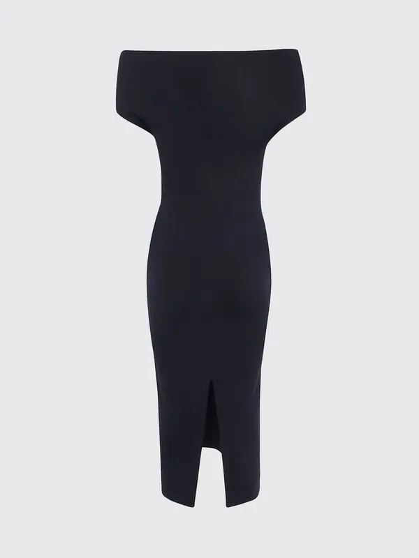 Alberta Ferretti Off-the-shoulder Midi Sheath Dress With Back Slit