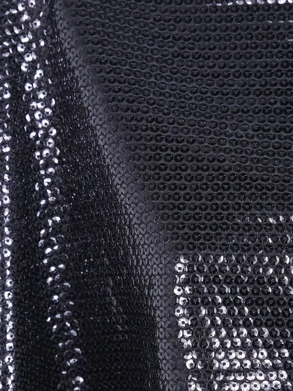 Alberta Ferretti Sequin Cape With Tie Detail - Black