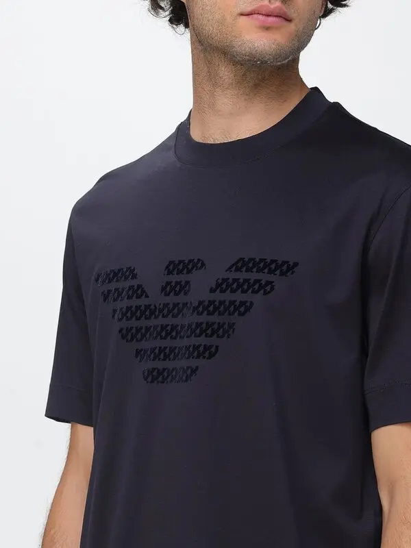 Emporio Armani Lyocell Blend T-shirt With Iconic Eagle Logo