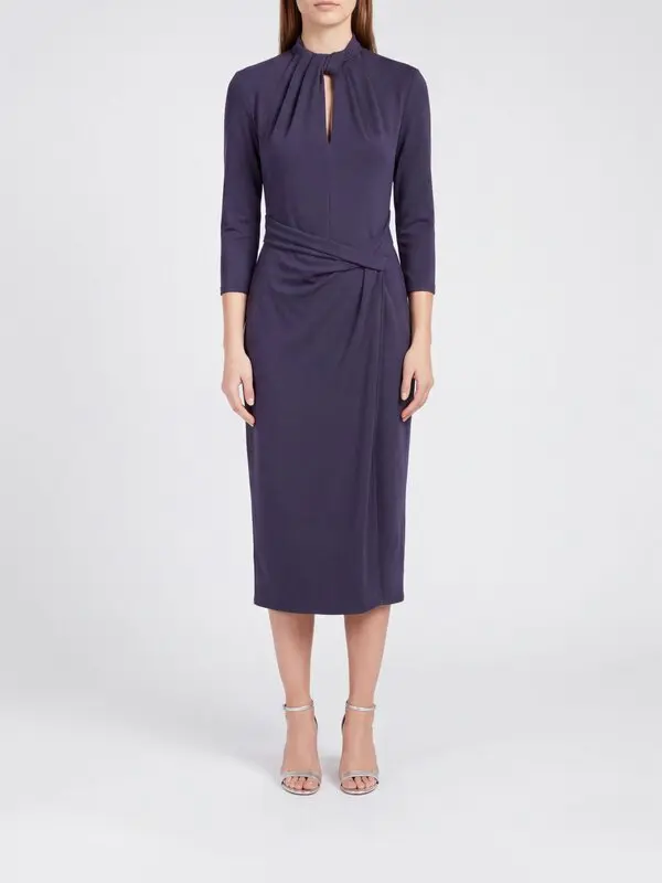 Giorgio Armani Long-sleeved Midi Sheath Dress In Viscose Blend