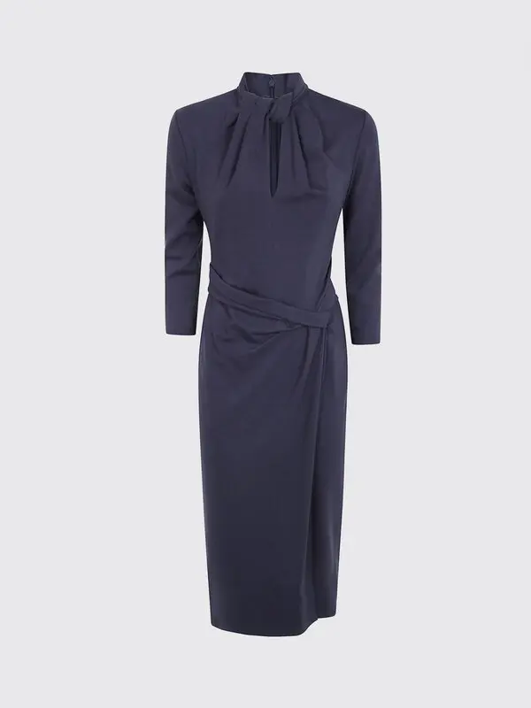 Giorgio Armani Long-sleeved Midi Sheath Dress In Viscose Blend