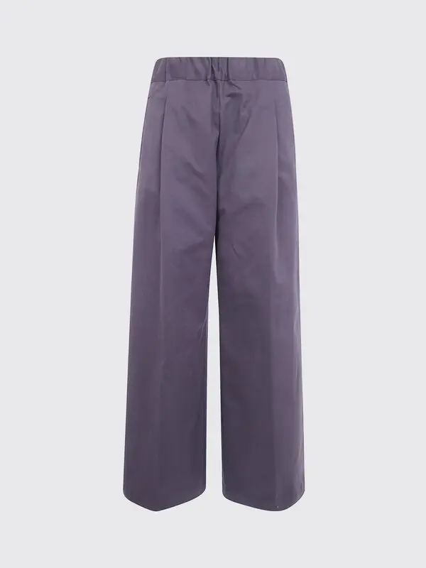 SEMICOUTURE High-waisted Wide-leg Trousers In Stretch Cotton - Brown