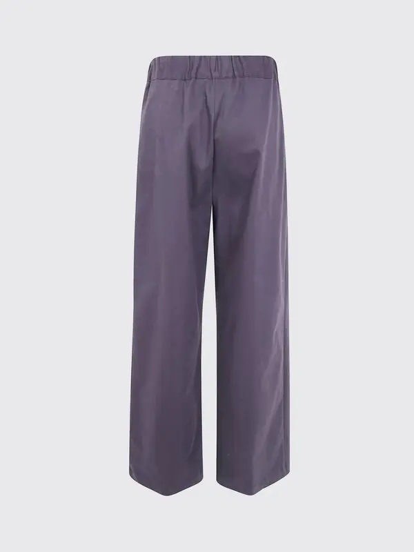 SEMICOUTURE High-waisted Wide-leg Trousers In Stretch Cotton - Brown