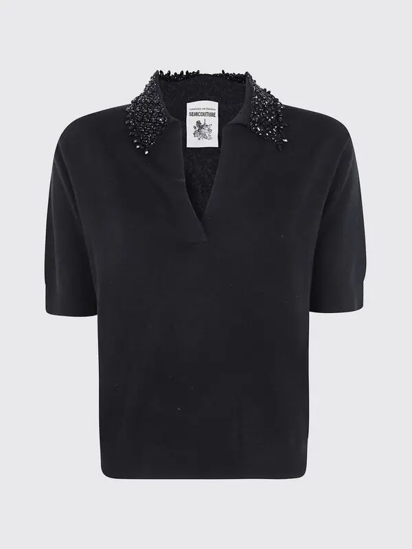 SEMICOUTURE Polo Shirt - Black