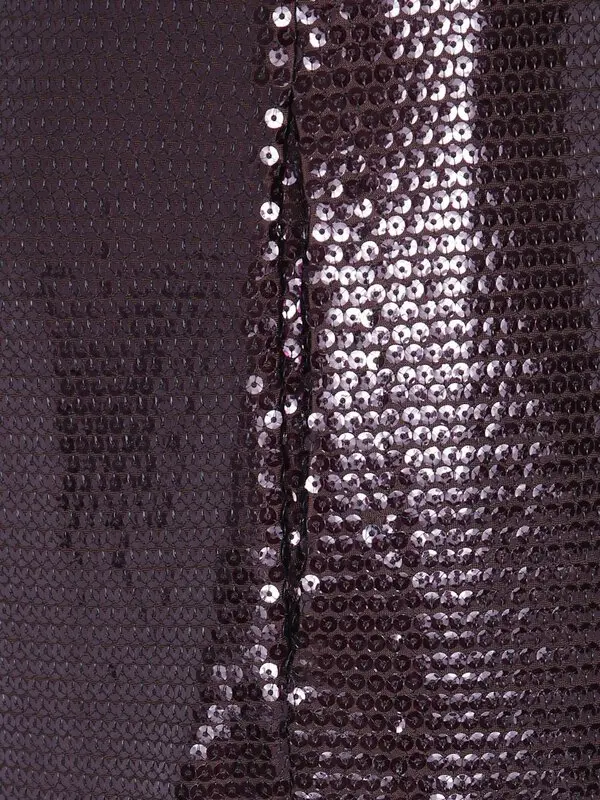 Alberta Ferretti High-waisted Palazzo Trousers With Rhinestone Embellishments - Brown