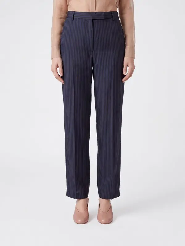 Dries Van Noten High-waisted Straight-leg Striped Trousers