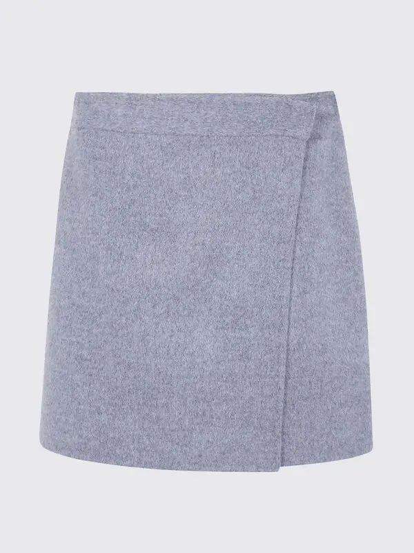 SEMICOUTURE High-waisted Wool Wrap Miniskirt - Grey
