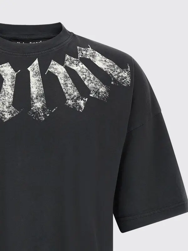Palm Angels Relaxed Fit Graffiti Logo Print Cotton T-shirt