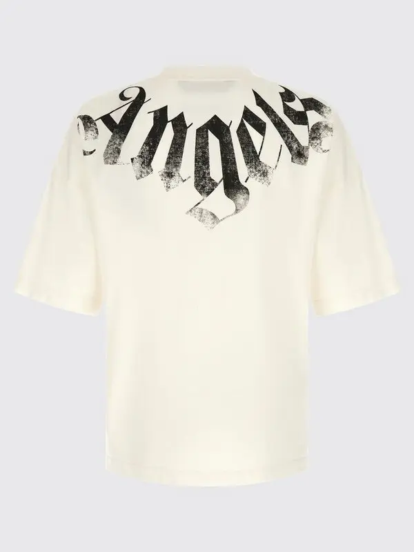 Palm Angels Relaxed Fit Graffiti Logo Print Cotton T-shirt - White