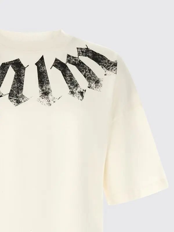 Palm Angels Relaxed Fit Graffiti Logo Print Cotton T-shirt - White