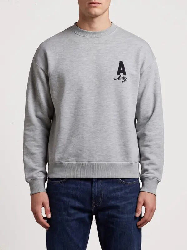 AUTRY Cotton Crewneck Jumper With Contrast Logo