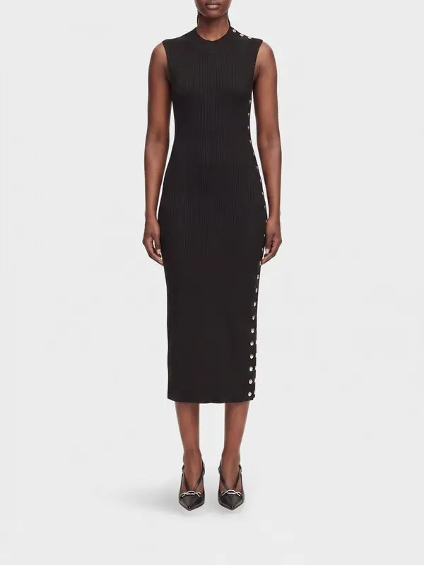 Karl Lagerfeld Off-the-shoulder Ribbed Knit Maxi Dress