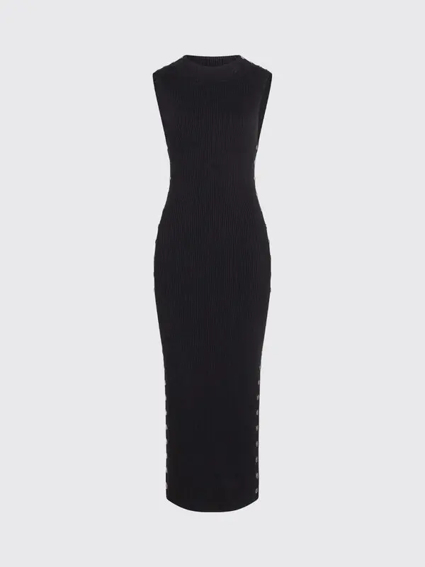 Karl Lagerfeld Off-the-shoulder Ribbed Knit Maxi Dress