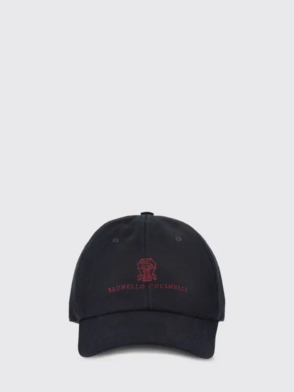 Brunello Cucinelli Embroidered Cotton Baseball Cap - Blue