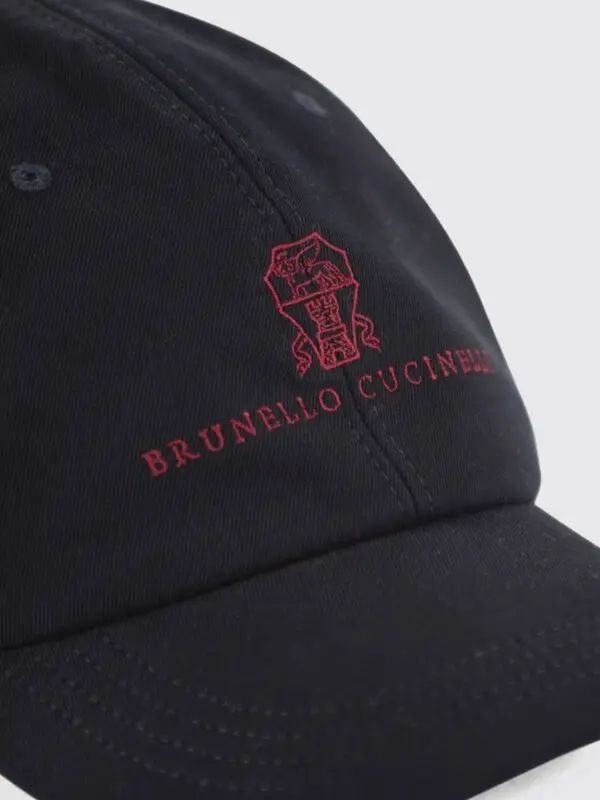 Brunello Cucinelli Embroidered Cotton Baseball Cap - Blue