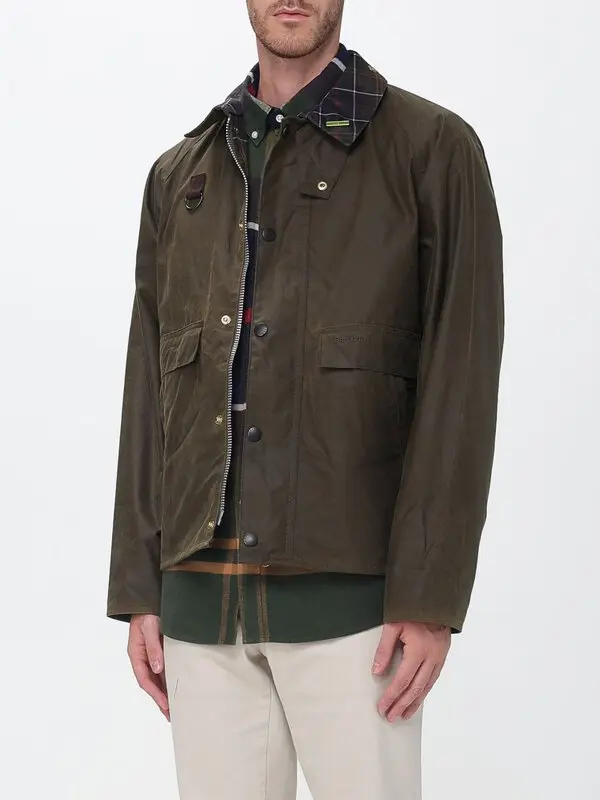 Barbour Spey Waxed Cotton Jacket With Corduroy Collar