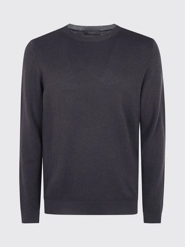 ZANONE Slim Fit Crewneck Jumper In Pure Virgin Wool - Ebony