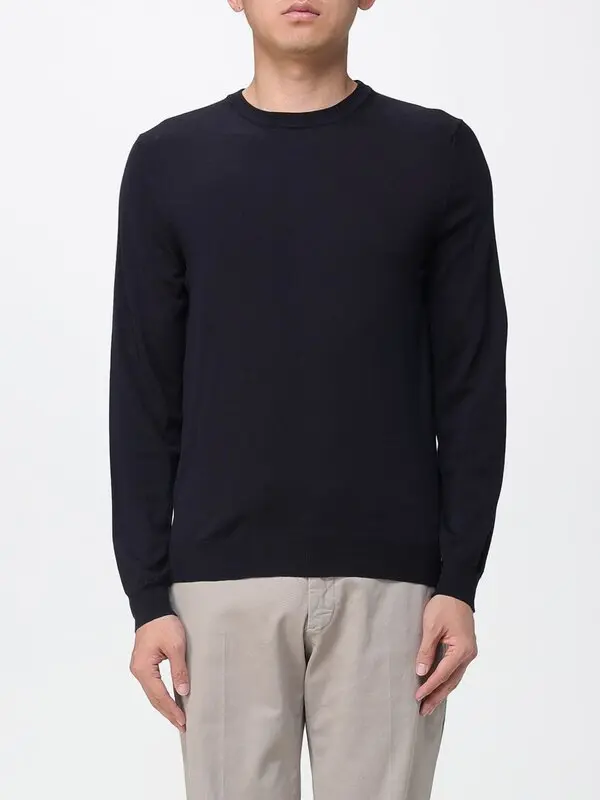 ZANONE Crewneck Wool Blend Jumper With Long Sleeves And Ribbed Trims - Blue 1