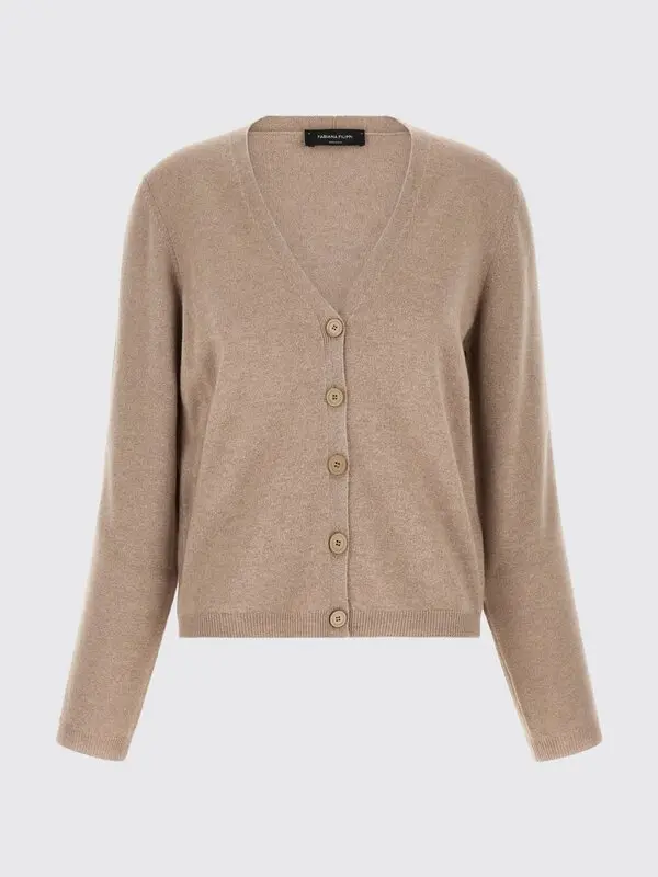 Fabiana Filippi V-neck Cardigan In Virgin Wool, Silk, And Cashmere Blend