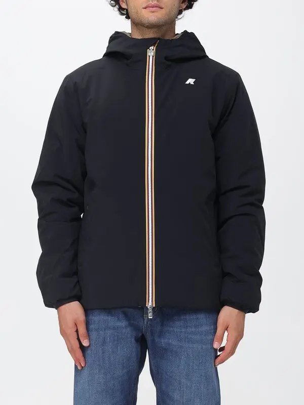 K-WAY Reversible Hooded Windbreaker In Recycled Nylon - Black