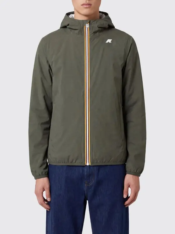 K-WAY Reversible Hooded Windbreaker In Recycled Nylon - Green