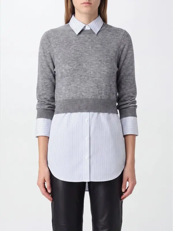Alexander Wang Slim Fit Bi Double-layer Shirt In Wool And Cotton