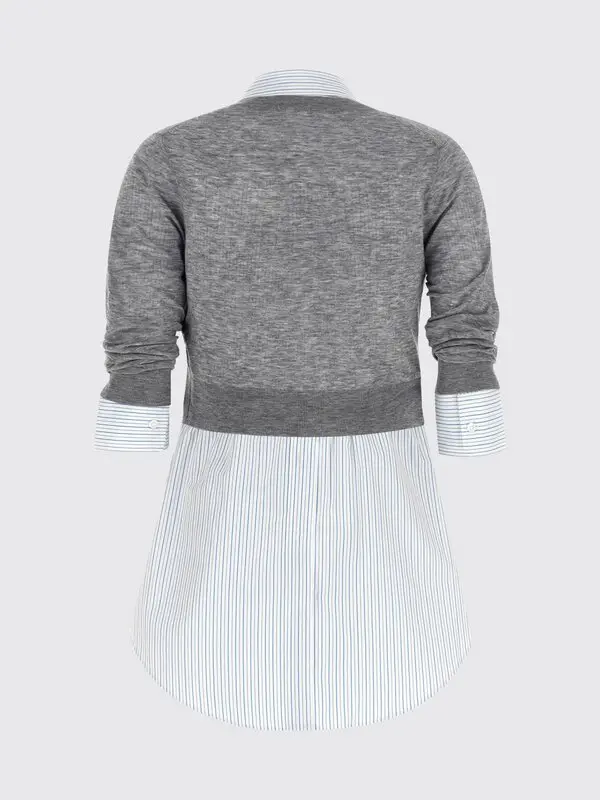 Alexander Wang Slim Fit Bi Double-layer Shirt In Wool And Cotton