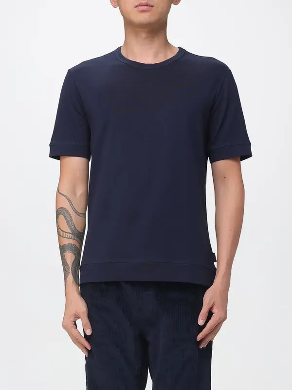 PAOLO PECORA Short-sleeved Jersey Crewneck T-shirt - Blue