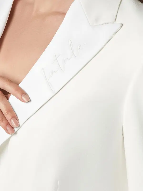 Philipp Plein Single-breasted Cropped Wool-blend Blazer With Peak Lapels - White