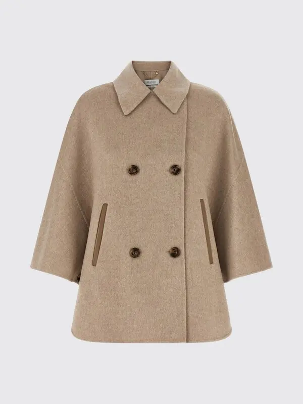 Max Mara Double-breasted Knee-length Cashmere Coat With Dropped Shoulders - Beige