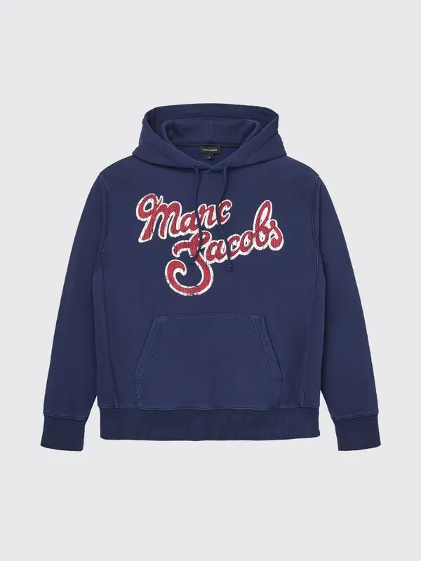 Marc Jacobs Relaxed Fit Cotton Hoodie With Drawstring And Contrasting Logo