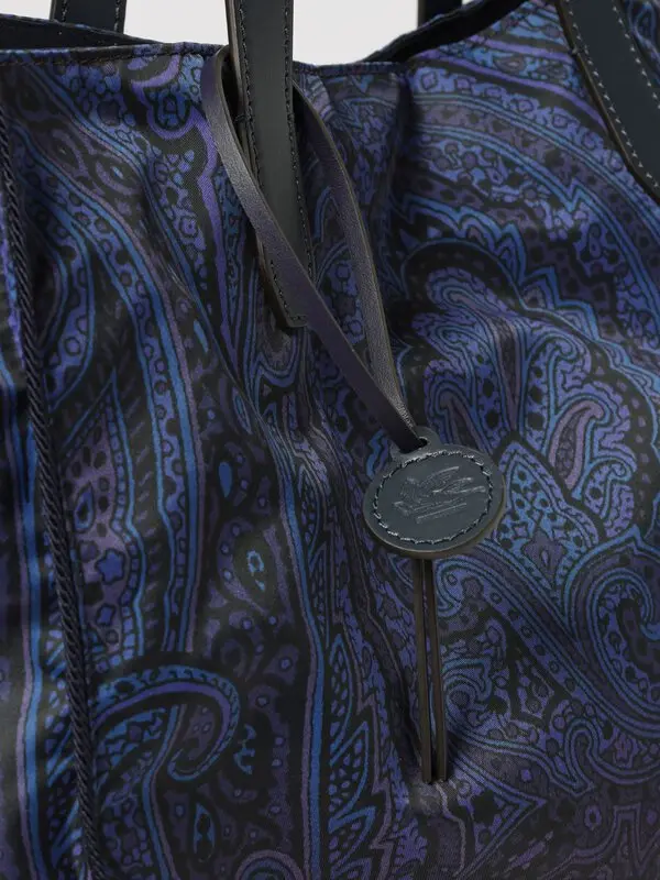 Etro Paisley Nylon Tote Bag - Blue