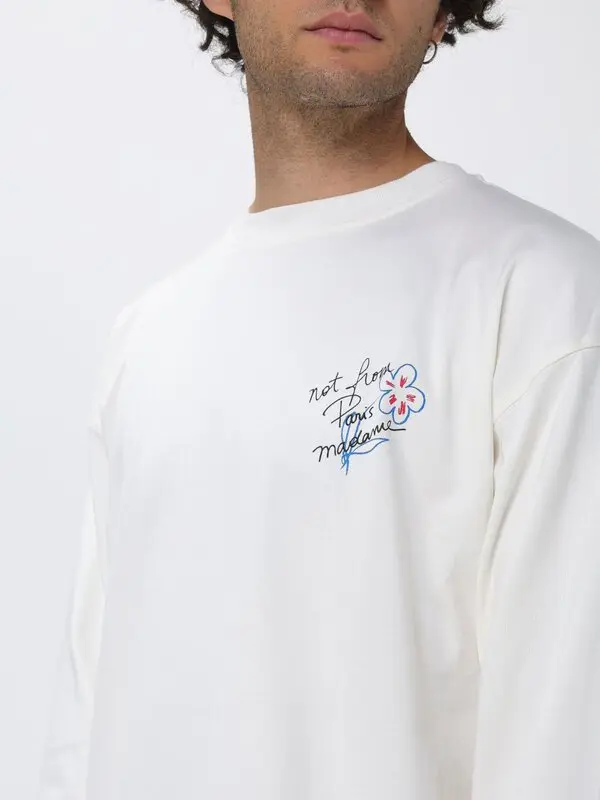 Drole De Monsieur Long-sleeved Cotton T-shirt With Logo And Slogan Print