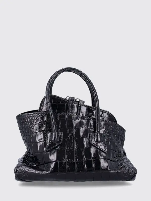Attico La Passeggiata Crocodile-effect Leather Mini Handbag - Black