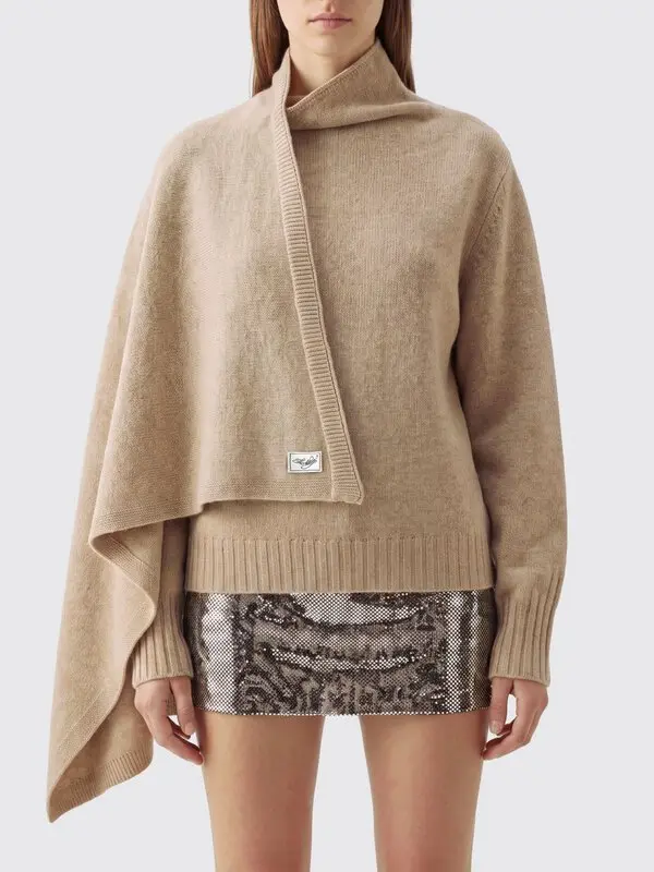 Attico Virgin Wool Turtleneck Jumper With Dropped Shoulders