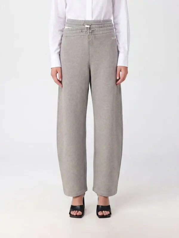 Attico Wide Leg Cotton Jogging Trousers With High Drawstring Waist