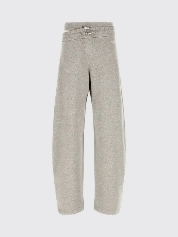 Attico Wide Leg Cotton Jogging Trousers With High Drawstring Waist