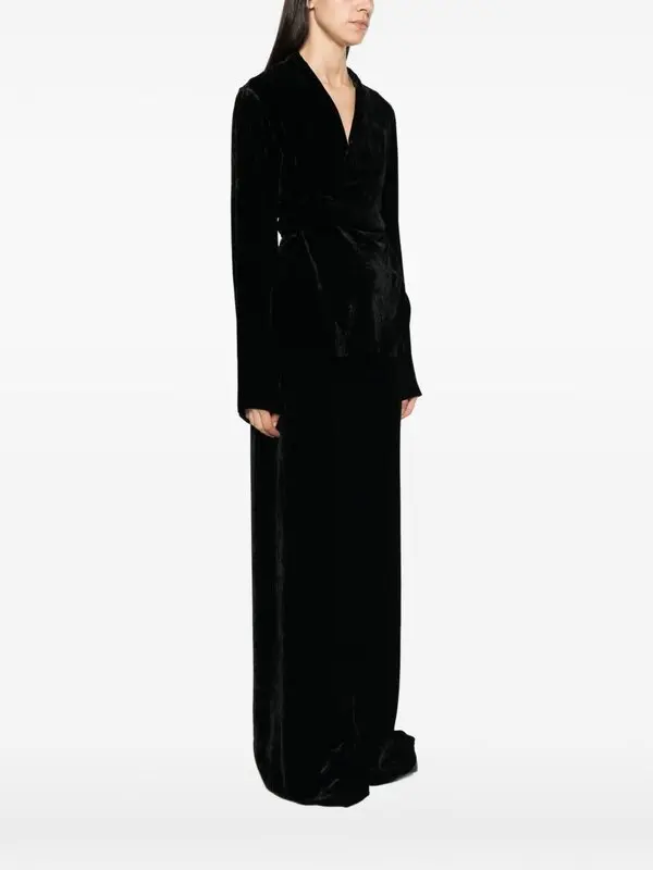 Rick Owens Velvet Wrap Cardigan