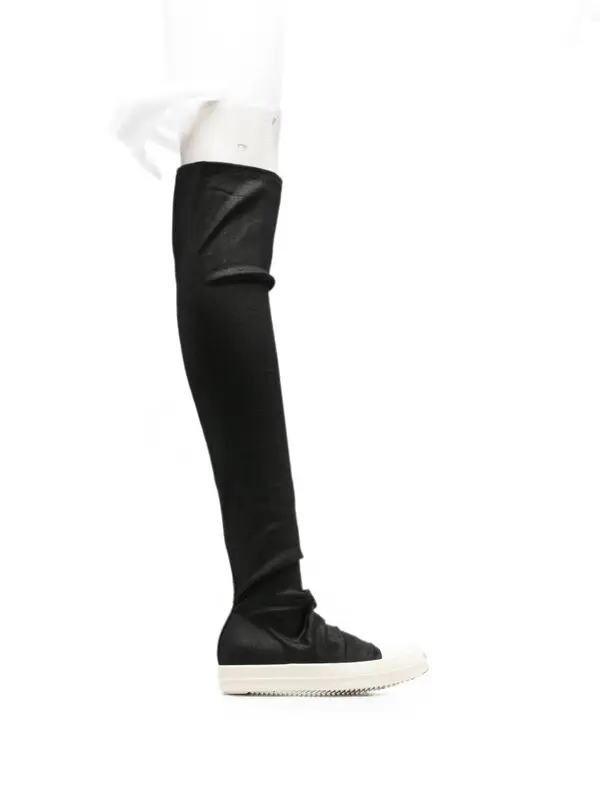 Rick Owens Over-the-knee Denim Boots - Black