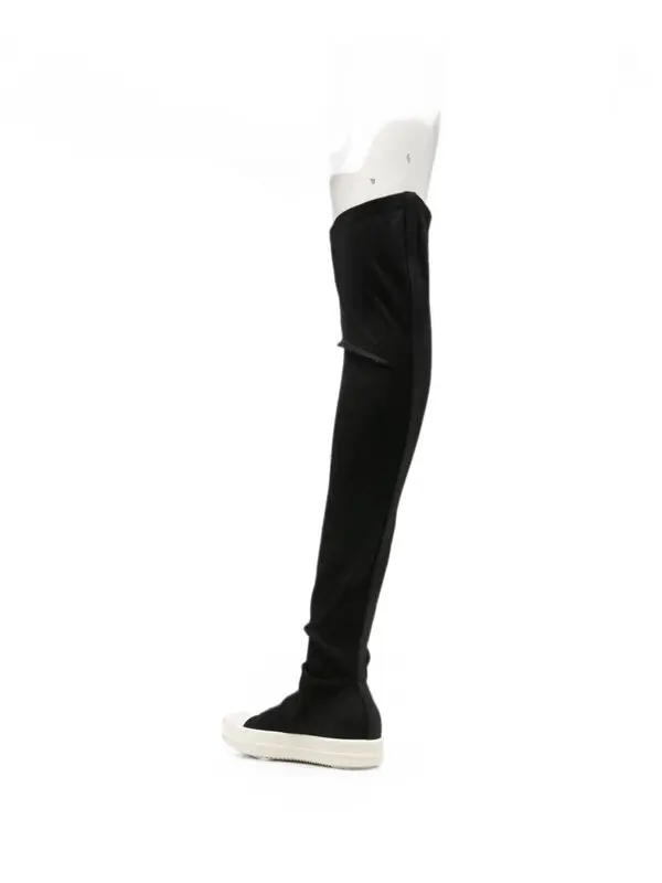 Rick Owens Over-the-knee Denim Boots - Black